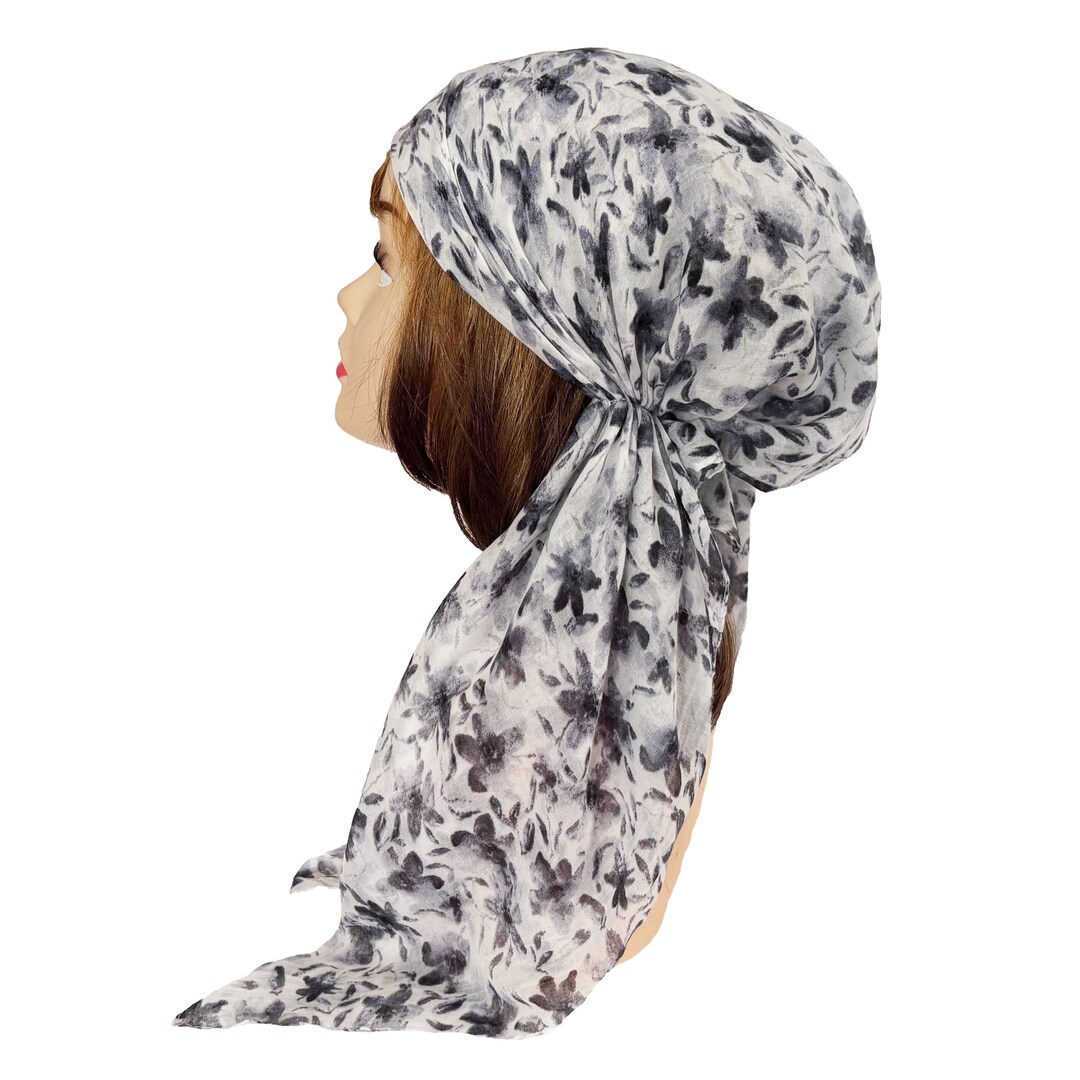 Super Soft Gauze Pre-tied Lightweight Head Wrap Hair Cover Chemo Cap ...