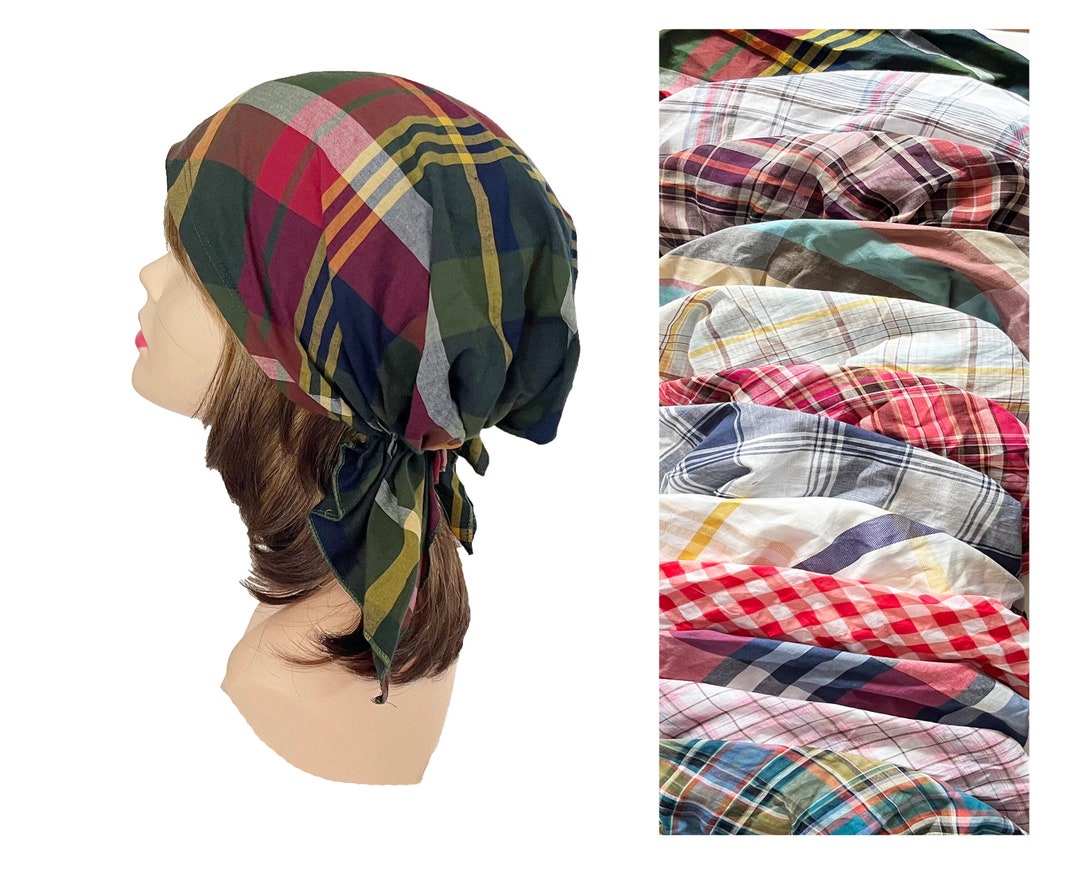 Cotton Head Scarf Head Wear Lightweight Bandana Pre-tied Headcover Easy ...