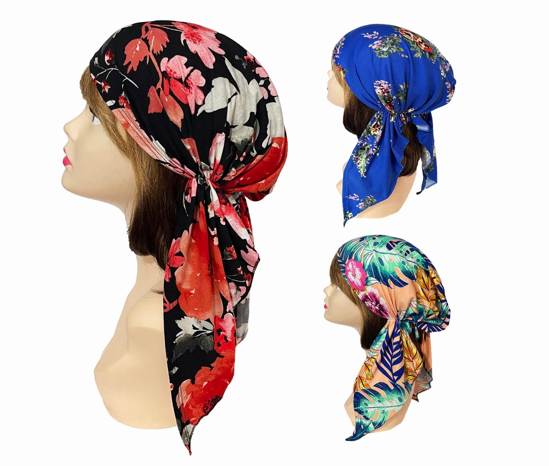 Ultra Soft Floral Headscarf Pre-tied Flower Headcover Cancer - Etsy Ireland