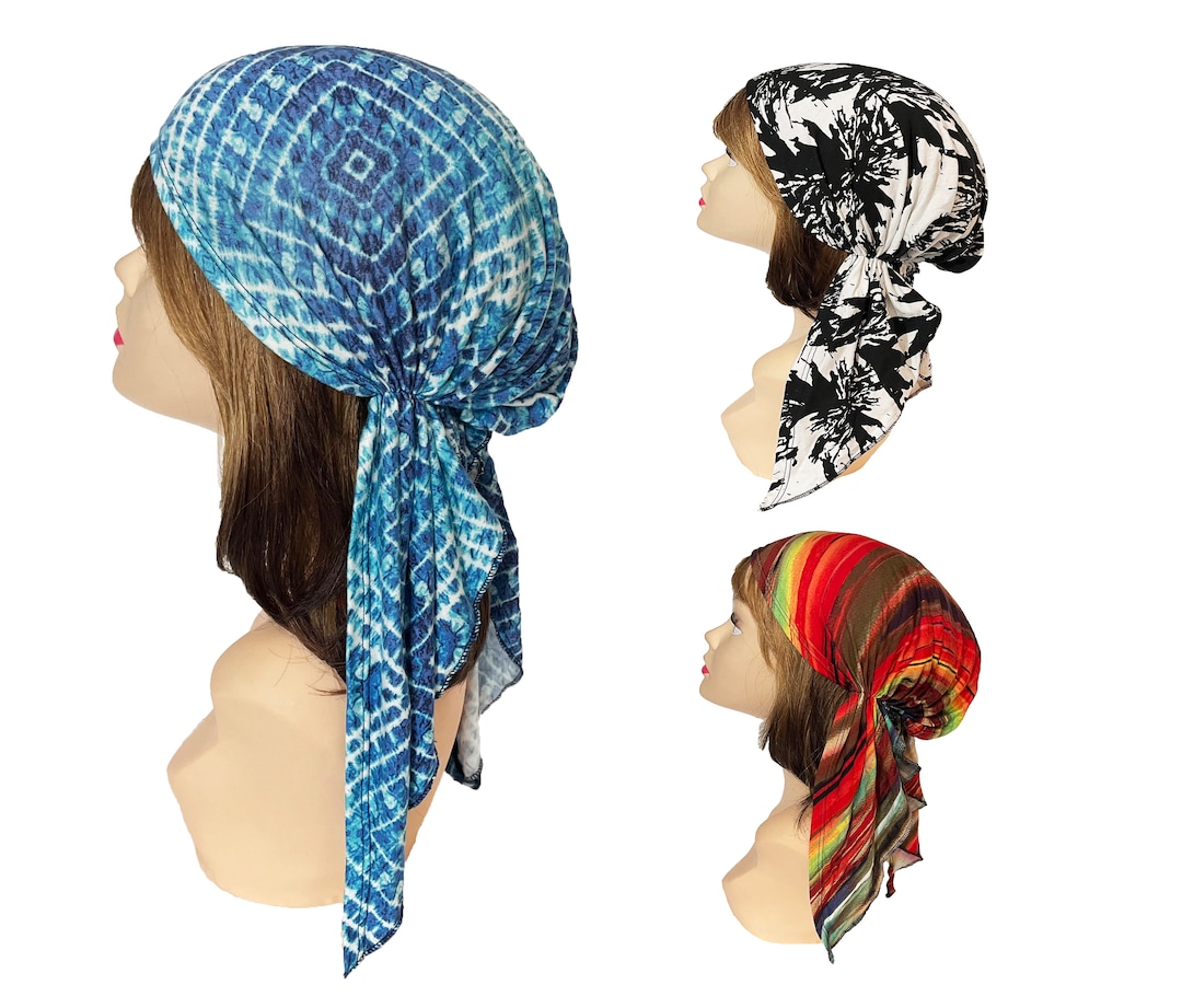 Head Scarf Bandana Pre-tied Head Wrap Soft Head Cover Bandana Chemo ...