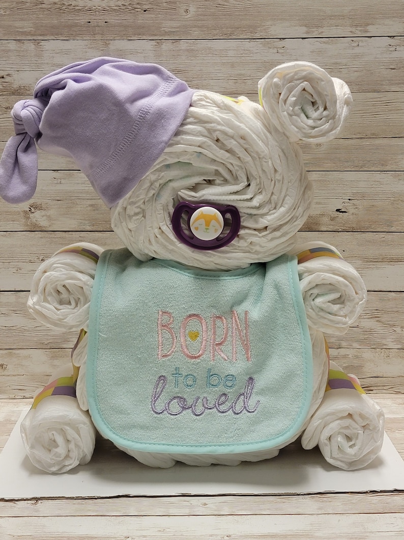 Diaper Teddy Bear | Teddy Bear Diaper Cake | Diaper Cake | New Baby ...