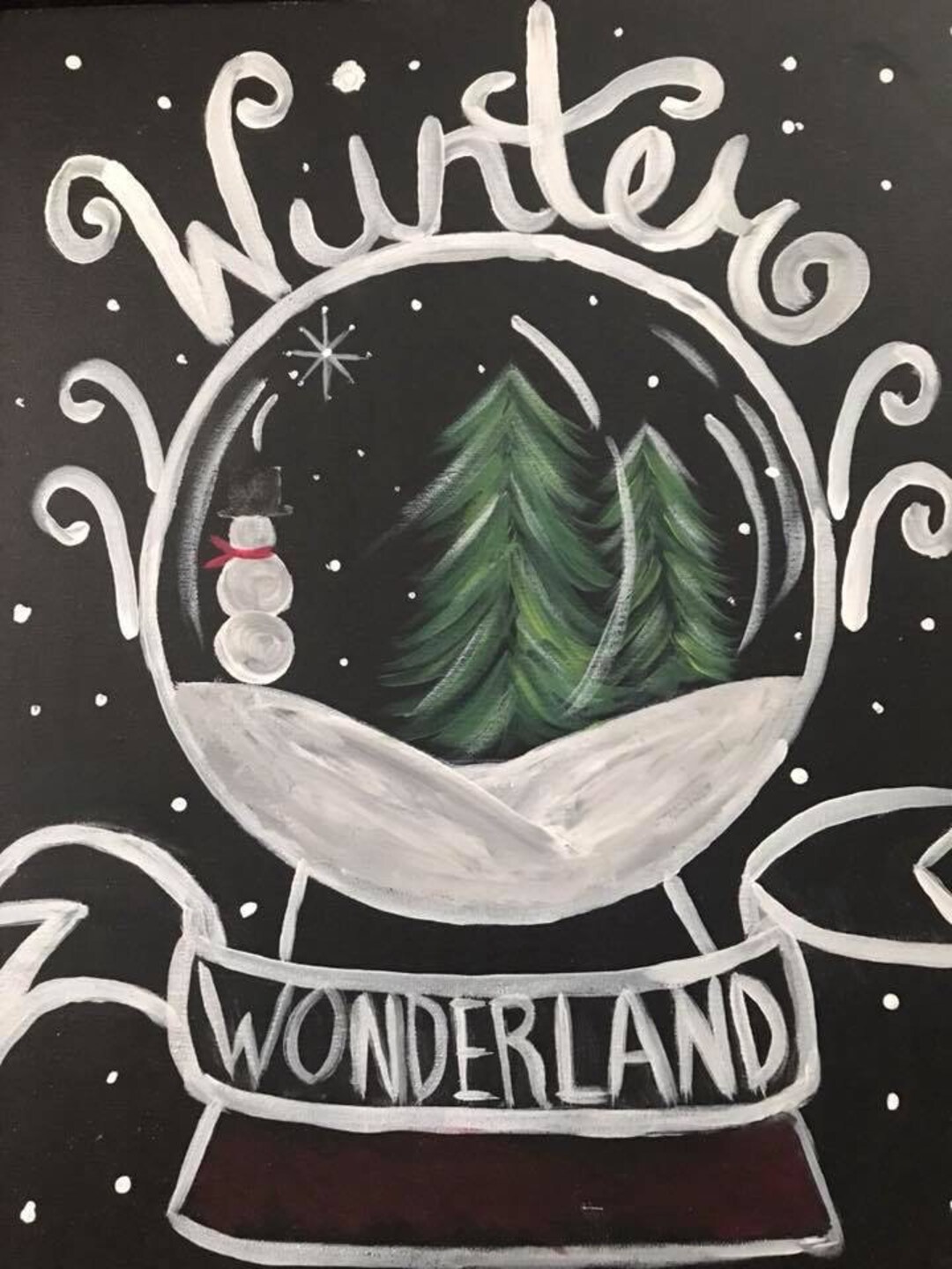 Snowy Wonderland Hand Painted Canvas, Snowman, Winter Wonderland. Snow ...