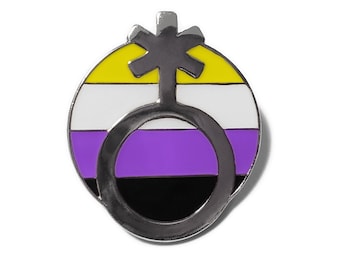 Non-binary Enby Pride Feather Enamel Pin LGBT - Etsy