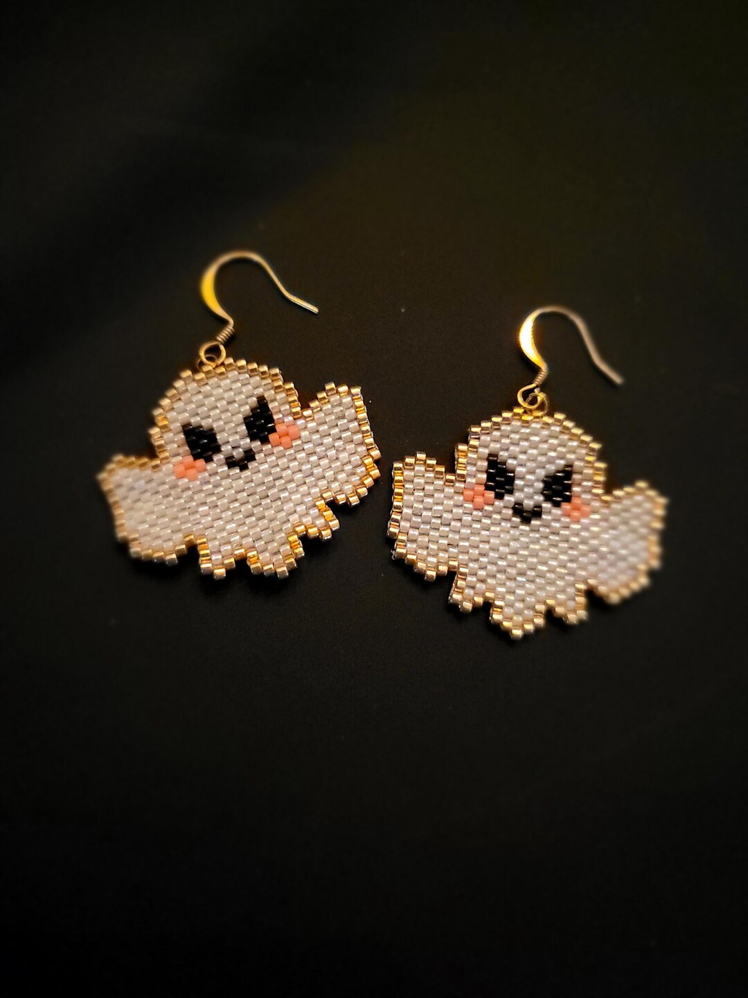 Beaded Ghost Earrings - Etsy