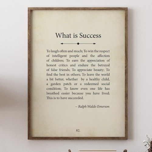 Ralph Waldo Emerson Poem What is Success Quote Poster - Etsy