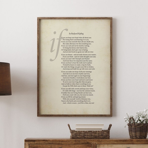 If Rudyard Kipling - Etsy