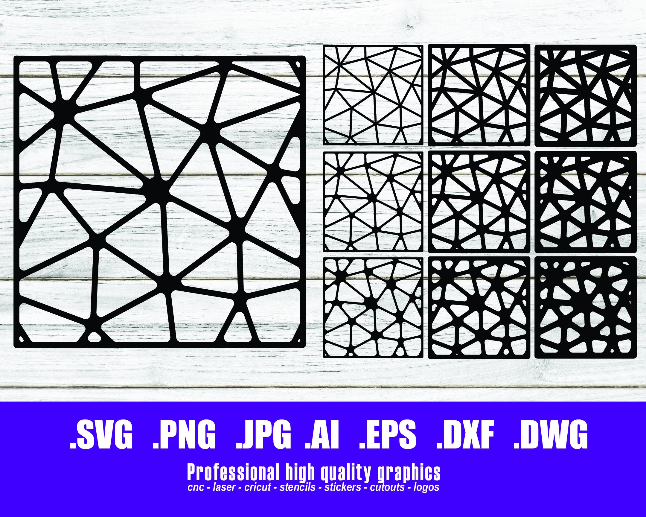 Triangulated Stained Glass SVG, Pattern SVG, Clipart, Files for Cricut ...