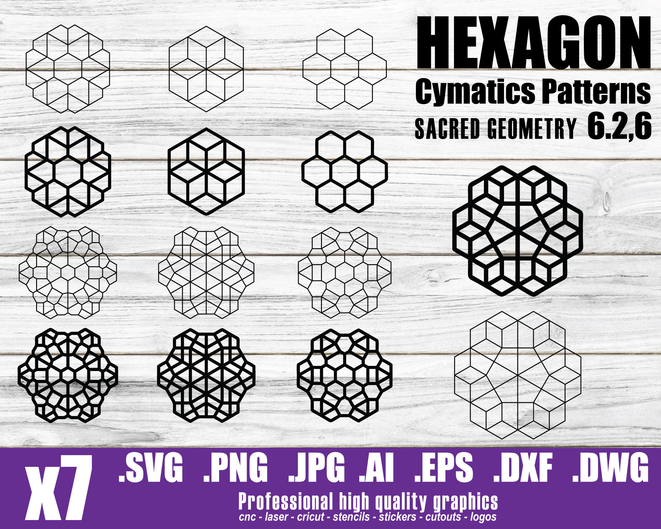 Sacred Geometry Cymatics SVG, Pattern SVG, Clipart, Files for Cricut ...