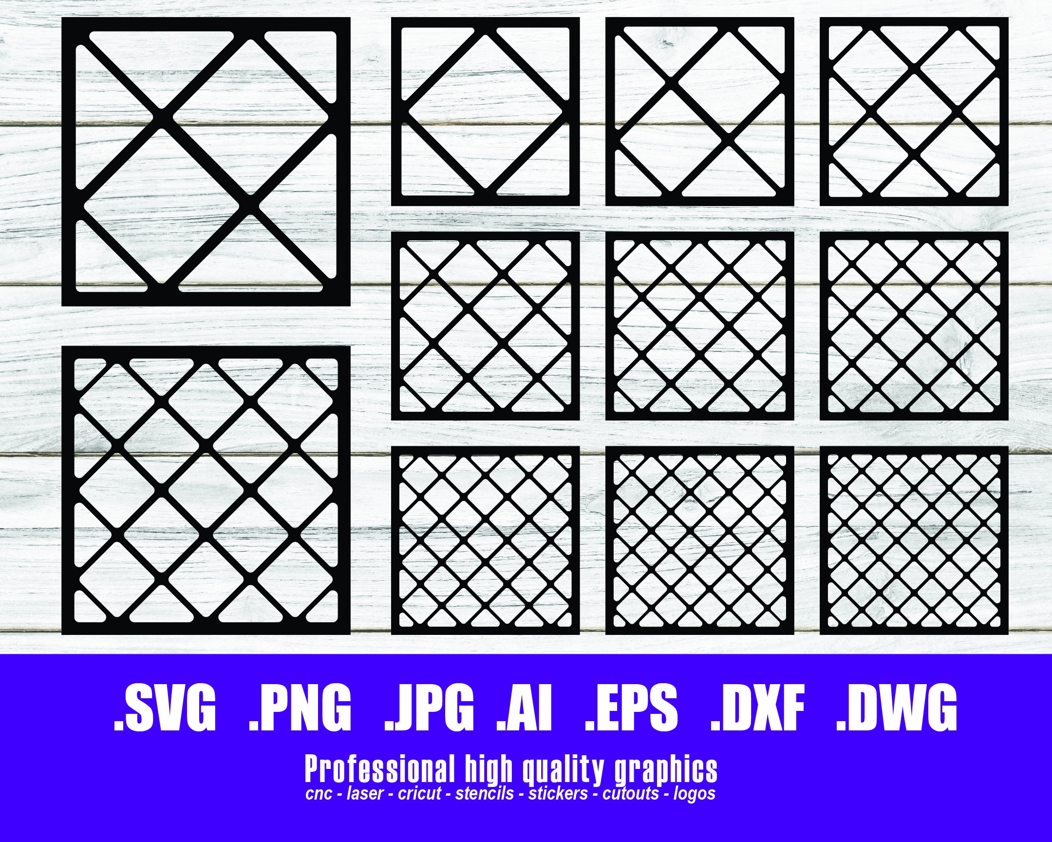 Diagrid Pattern Stained Glass SVG, Pattern SVG, Clipart, Files for ...