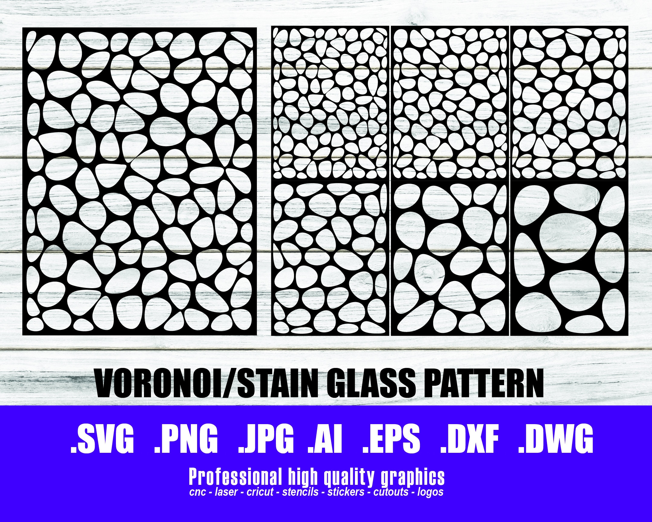Voronoi Stained Glass SVG Pattern SVG Clipart Files for | Etsy India