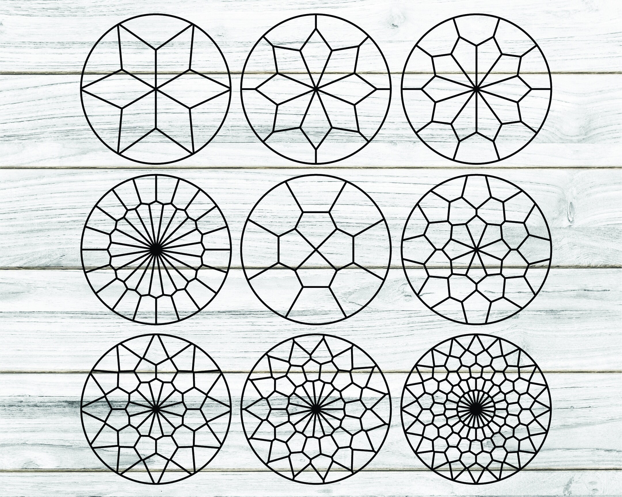 Stained Glass Pattern Circles SVG, Pattern SVG, Clipart, Files for ...