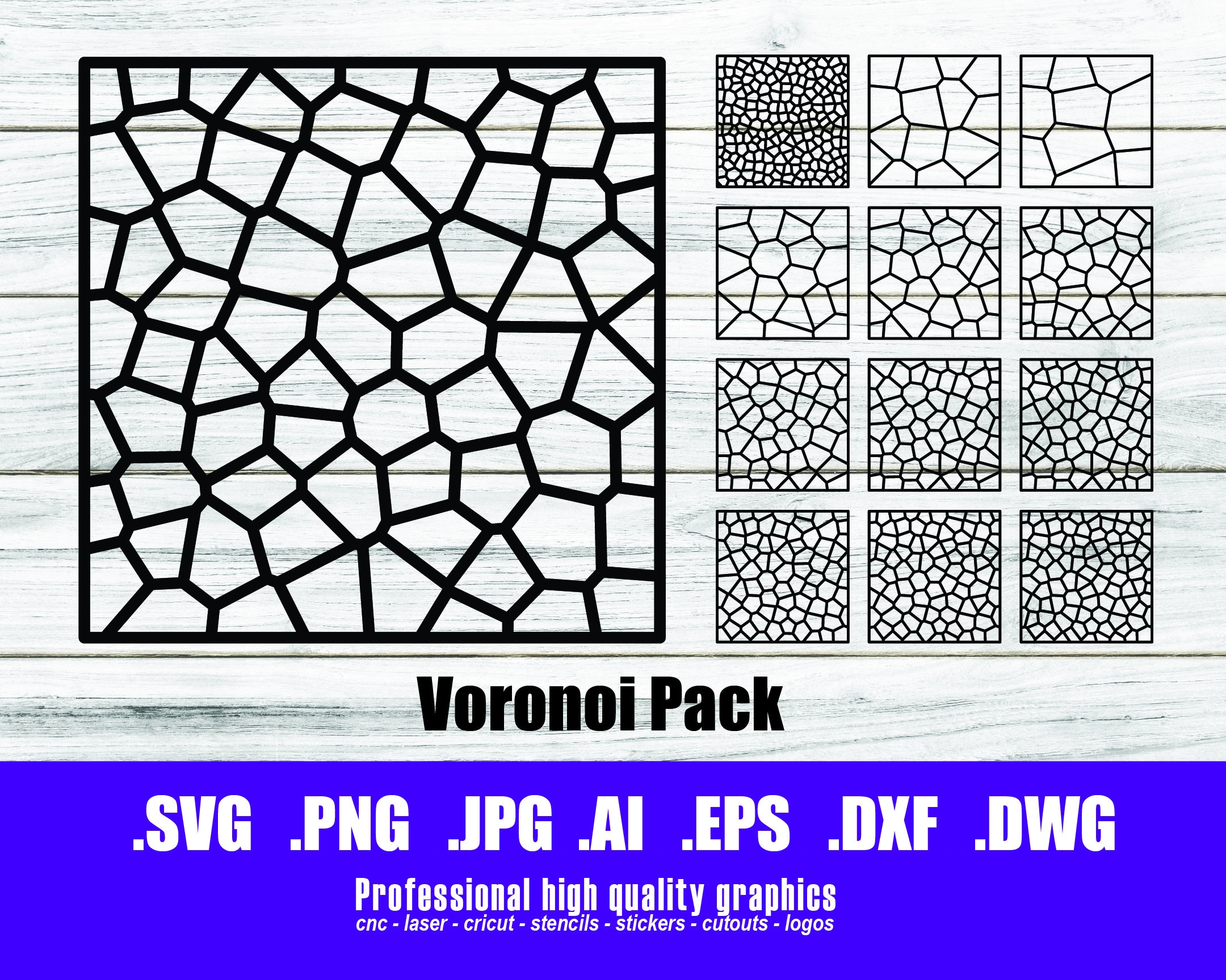 Voronoi Buntglas SVG, Muster SVG, Clipart, Dateien für Cricut ...
