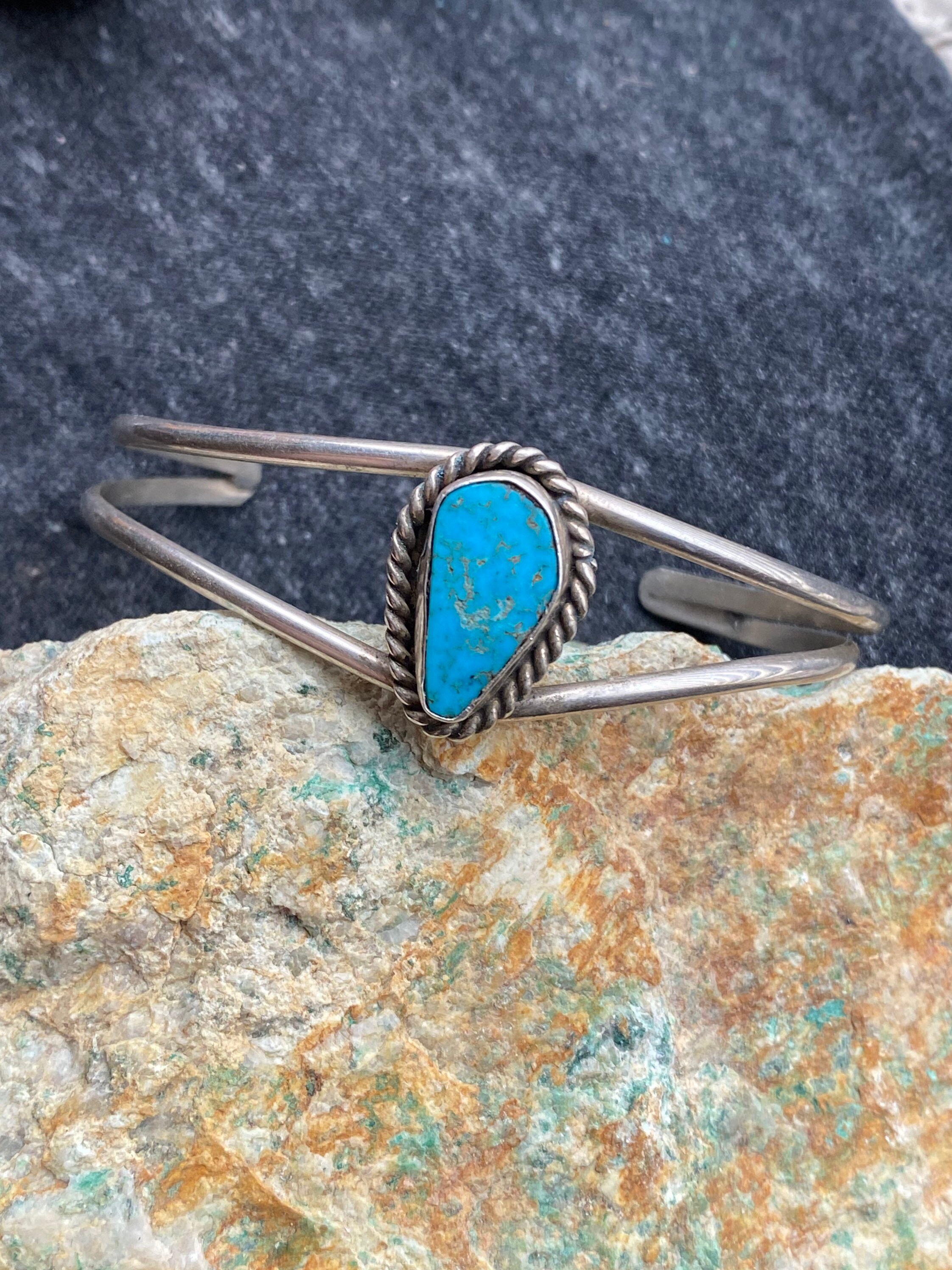 Pulsera de color turquesa vintage Navajo - Etsy España