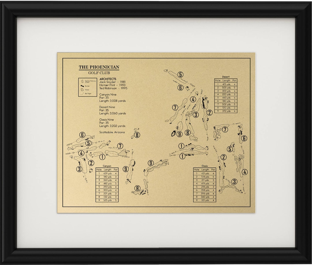The Phoenician Golf Club - 27 Hole Layout - Outline (print) - Etsy