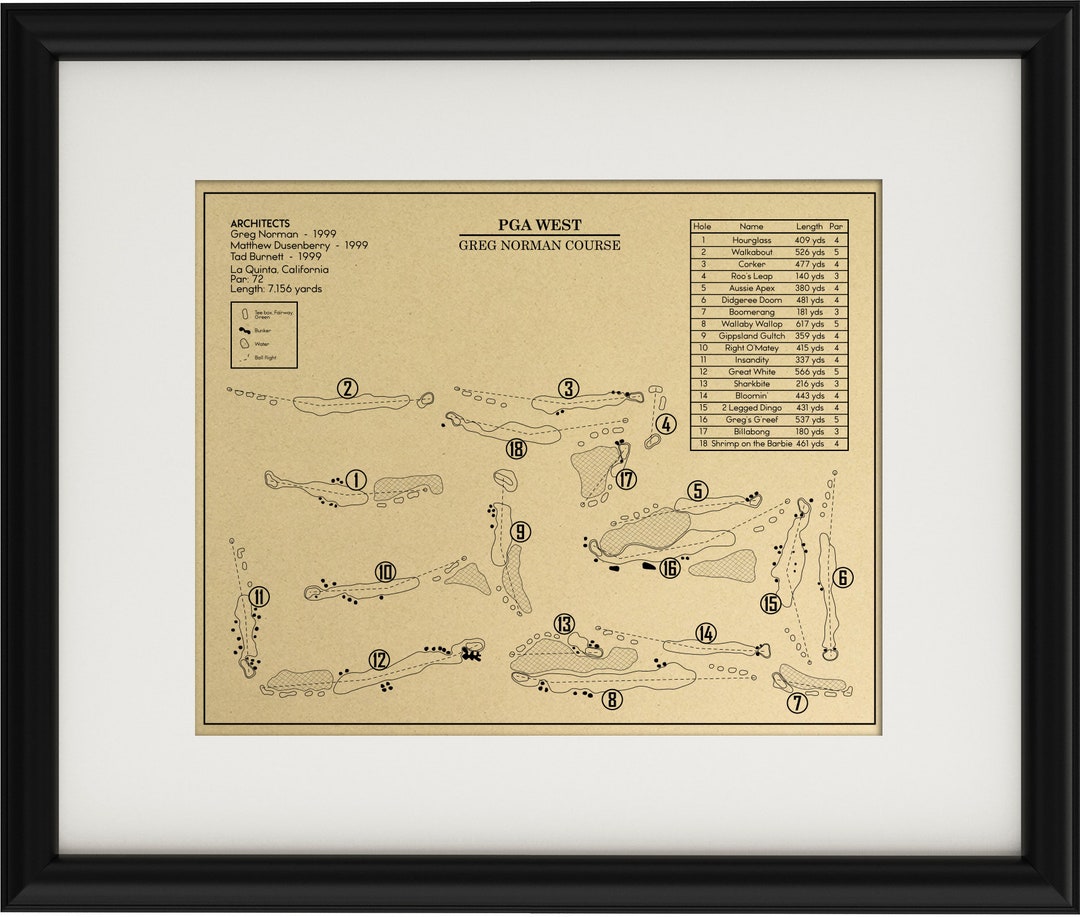 PGA West Greg Norman Course Outline (print) - Etsy