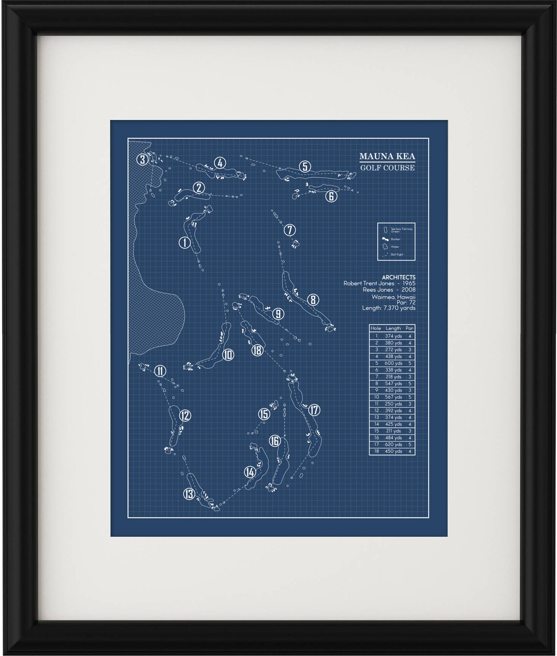 Mauna Kea Golf Course Blueprint (print) - Etsy