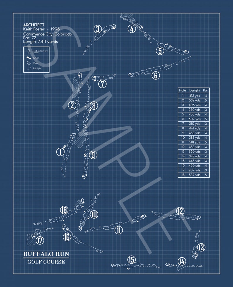 Buffalo Run Golf Course Blueprint (print) - Etsy