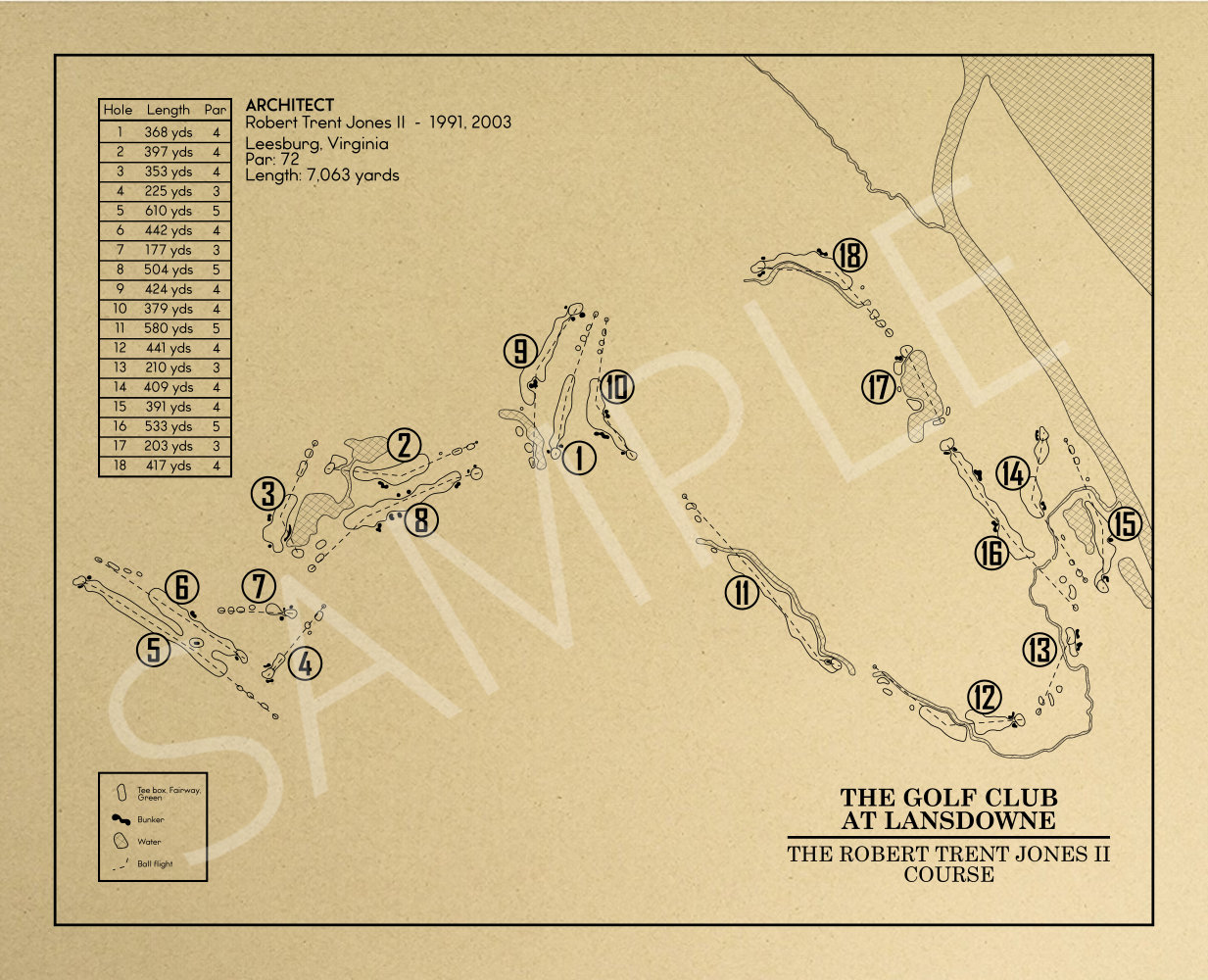 The Golf Club at Lansdowne RTJ II Course Outline print - Etsy