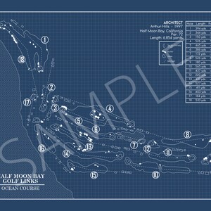 Half Moon Bay Ocean Course Blueprint (print) - Etsy