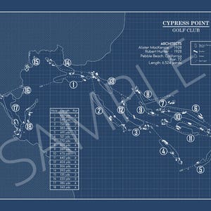 Cypress Point Golf Club Blueprint (print) - Etsy