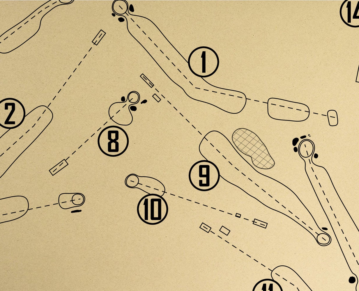 Ellinwood Country Club Outline print - Etsy