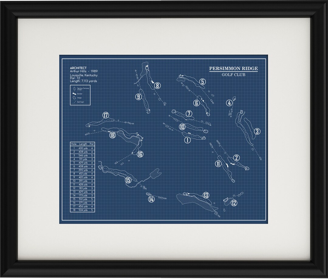 Persimmon Ridge Golf Club Blueprint (print) - Etsy