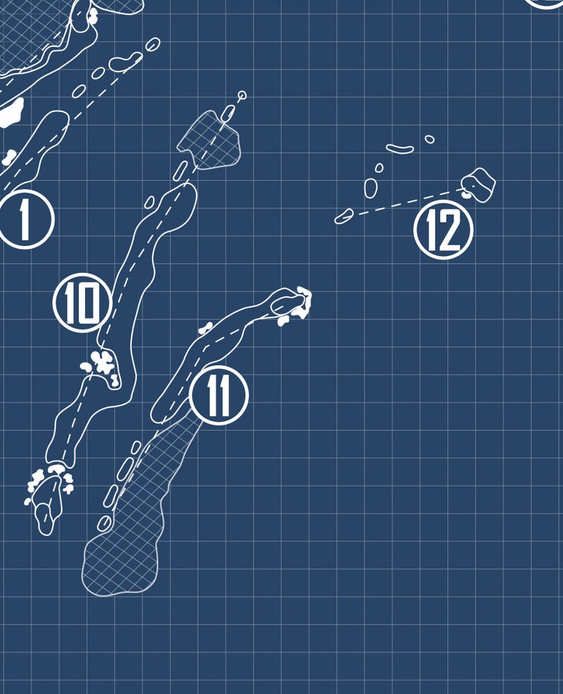 Colleton River Club Nicklaus Course Blueprint print - Etsy