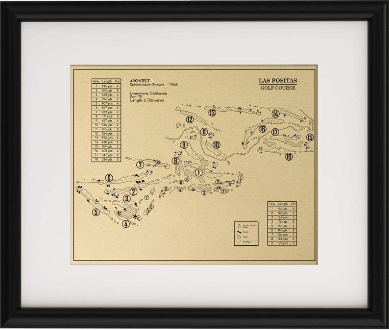 Las Positas Golf Course Outline print - Etsy
