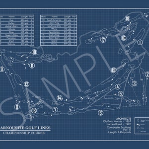 Carnoustie Golf Links Championship Course Blueprint (print) - Etsy