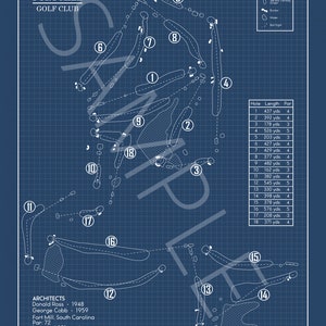 Fort Mill Golf Club Blueprint (print) - Etsy