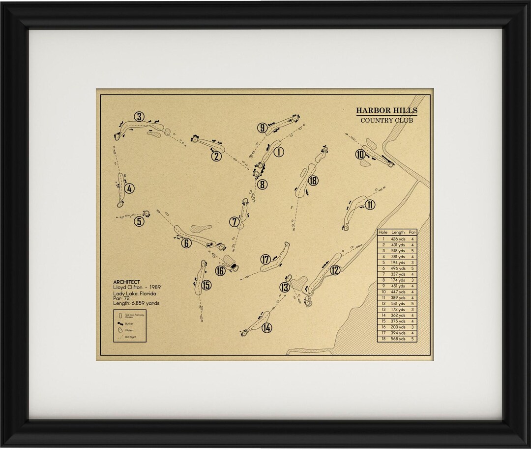 Harbor Hills Country Club Outline (print) - Etsy