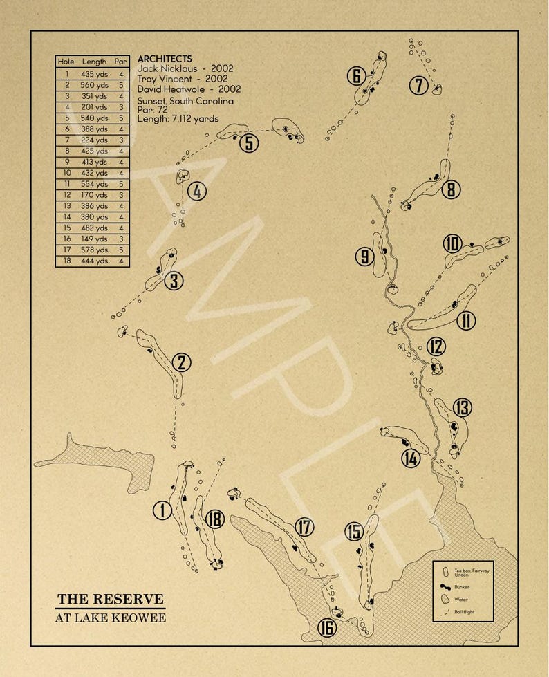 The Reserve at Lake Keowee Outline (print) - Etsy