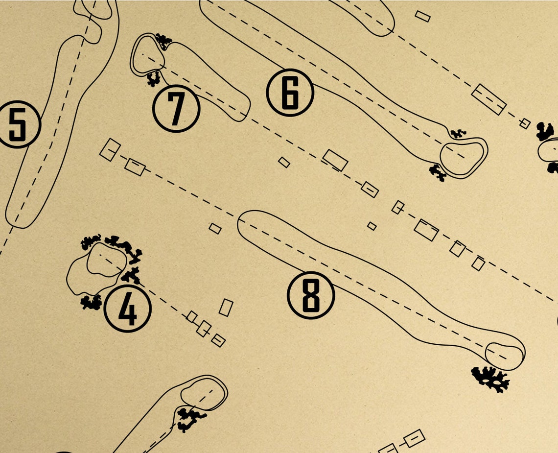 Presidio Golf Course Outline print - Etsy