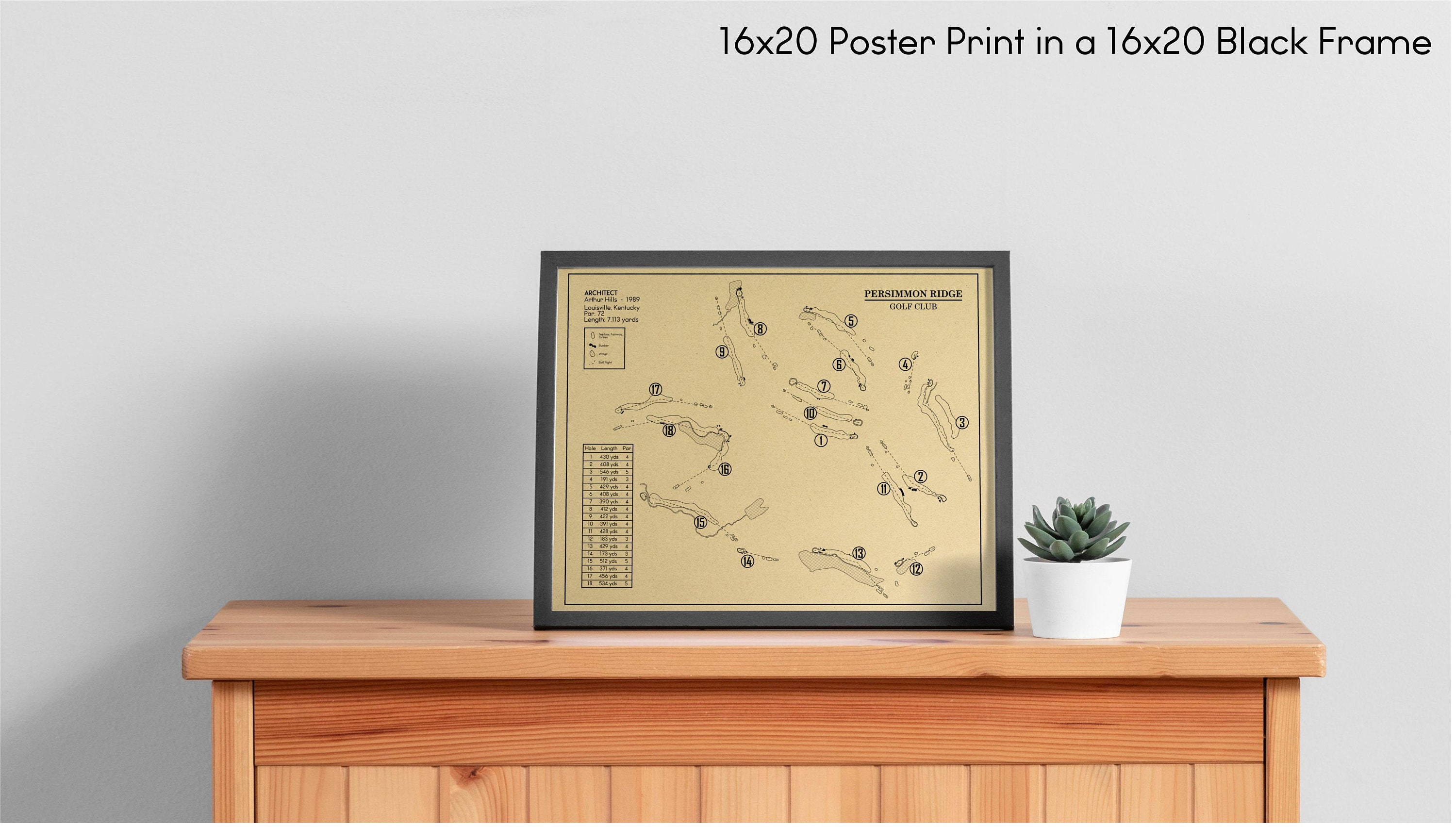 Persimmon Ridge Golf Club Outline (print) - Etsy