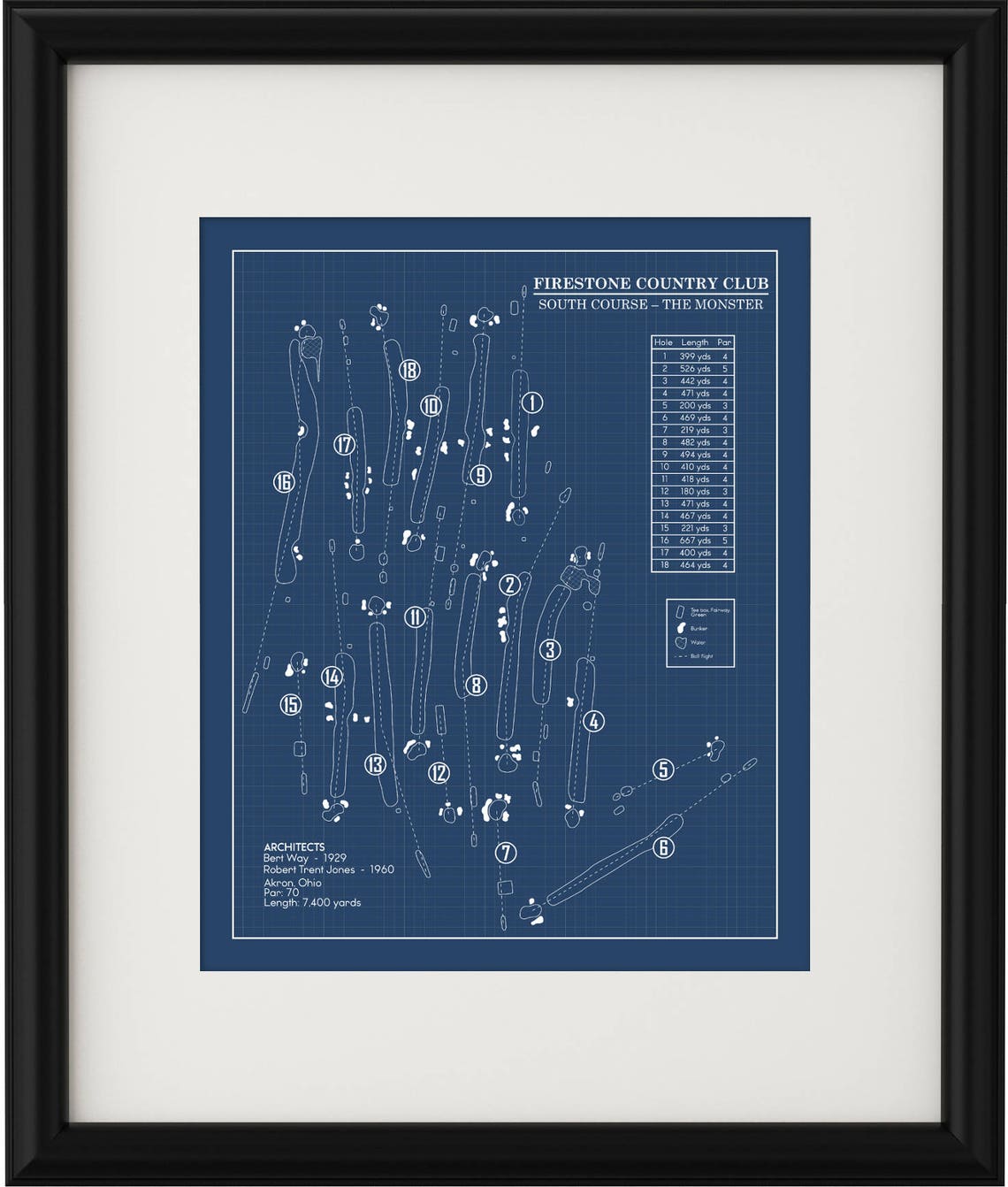 Firestone Country Club South Course Blueprint (print) - Etsy