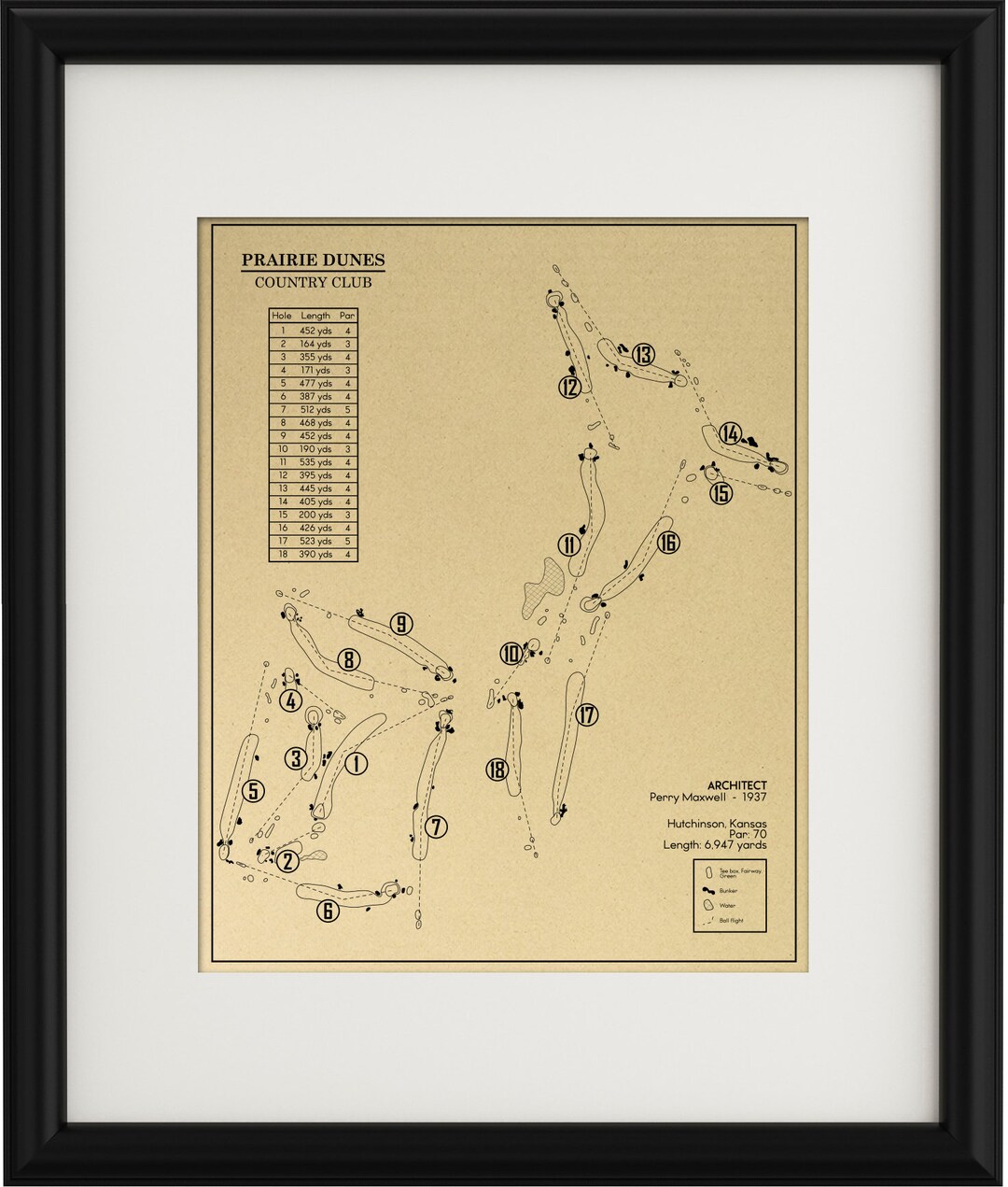 Prairie Dunes Country Club Outline (print) - Etsy