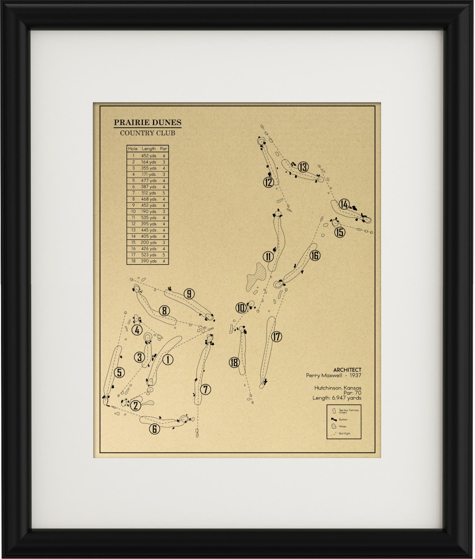 Prairie Dunes Country Club Outline (print) - Etsy