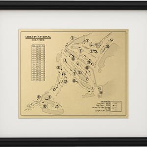 Liberty National Golf Club Outline (print) - Etsy