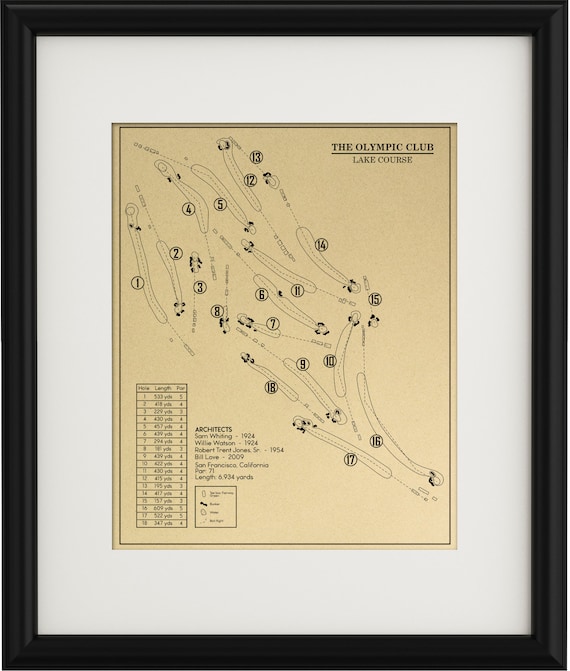 The Olympic Club Lake Course Outline print - Etsy