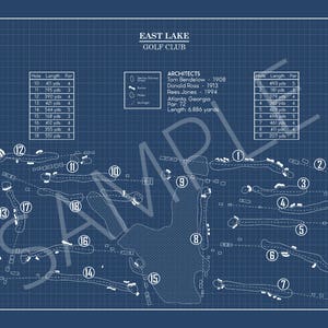 East Lake Golf Club Blueprint (print) - Etsy
