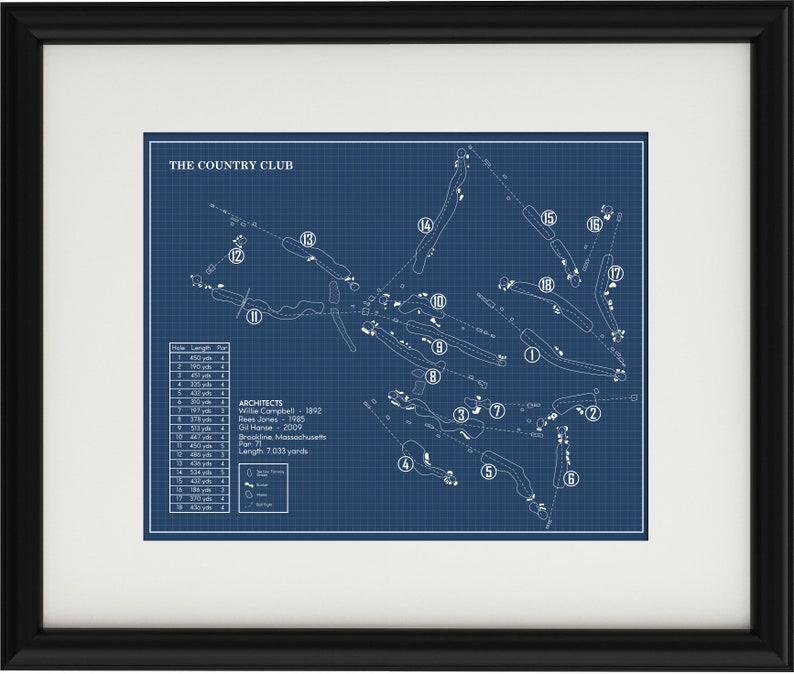 The Country Club in Brookline Blueprint (print) - Etsy
