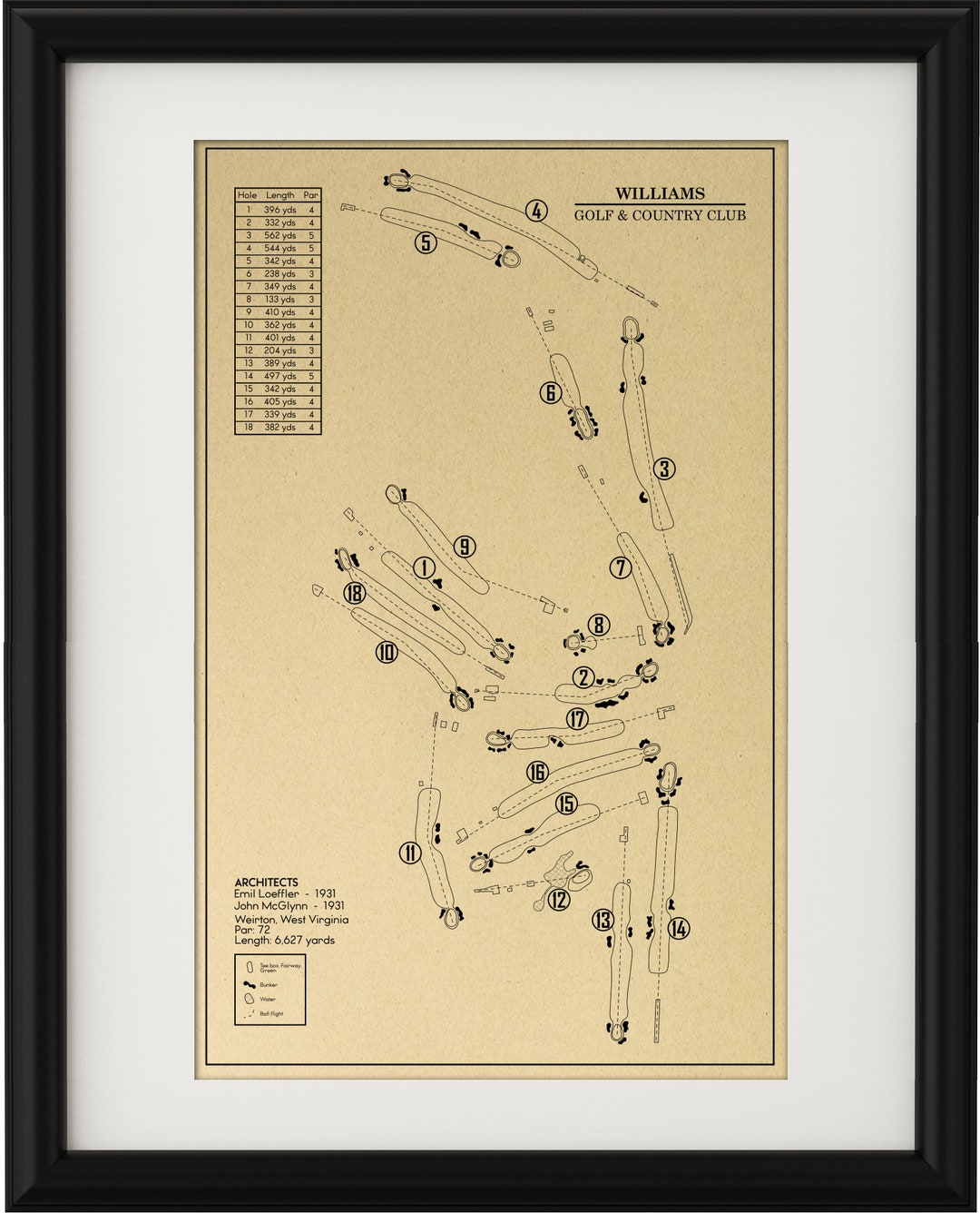 Williams Golf & Country Club Courses Outline (print) - Etsy