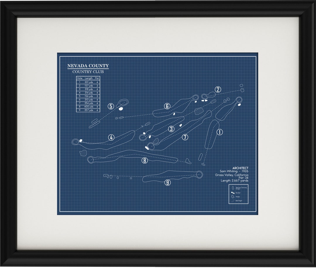 Nevada County Country Club Blueprint (print) - Etsy