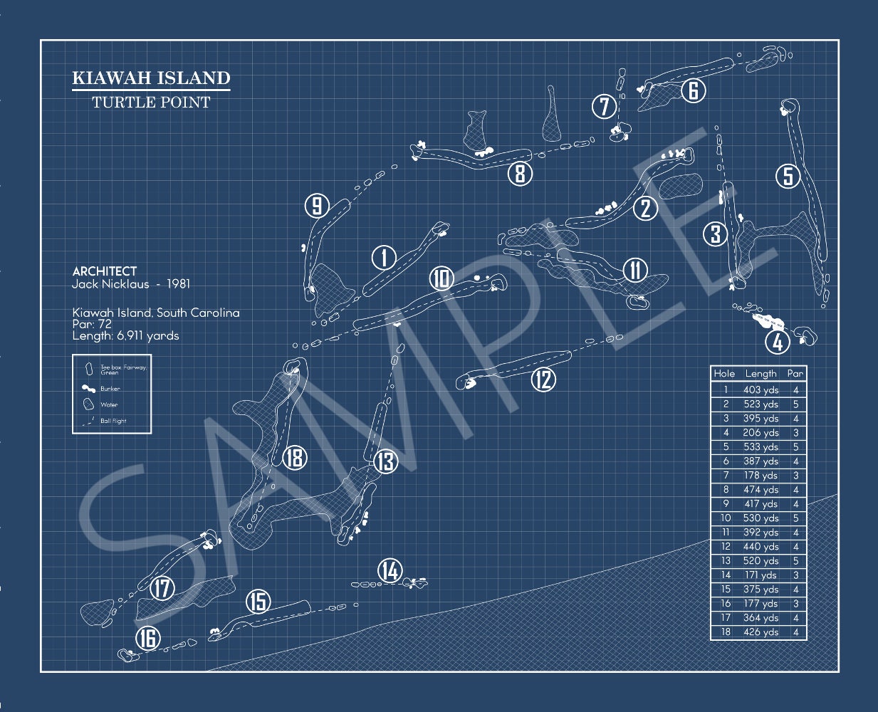 Turtle Point at Kiawah Island Blueprint (print) - Etsy