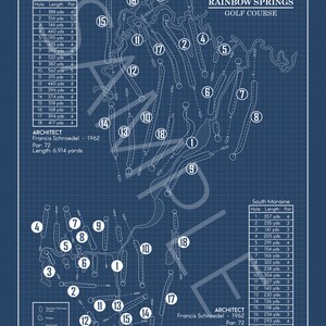 Rainbow Springs Golf Course Blueprint (print) - Etsy