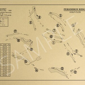 Persimmon Ridge Golf Club Outline (print) - Etsy