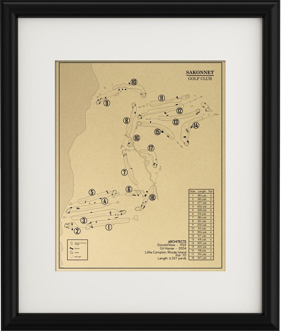 Sakannet Golf Club Outline (print) - Etsy