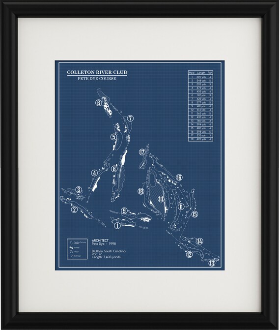 Colleton River Club Dye Course Blueprint print - Etsy