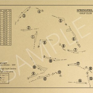 Springfield Golf Club Outline (print) - Etsy