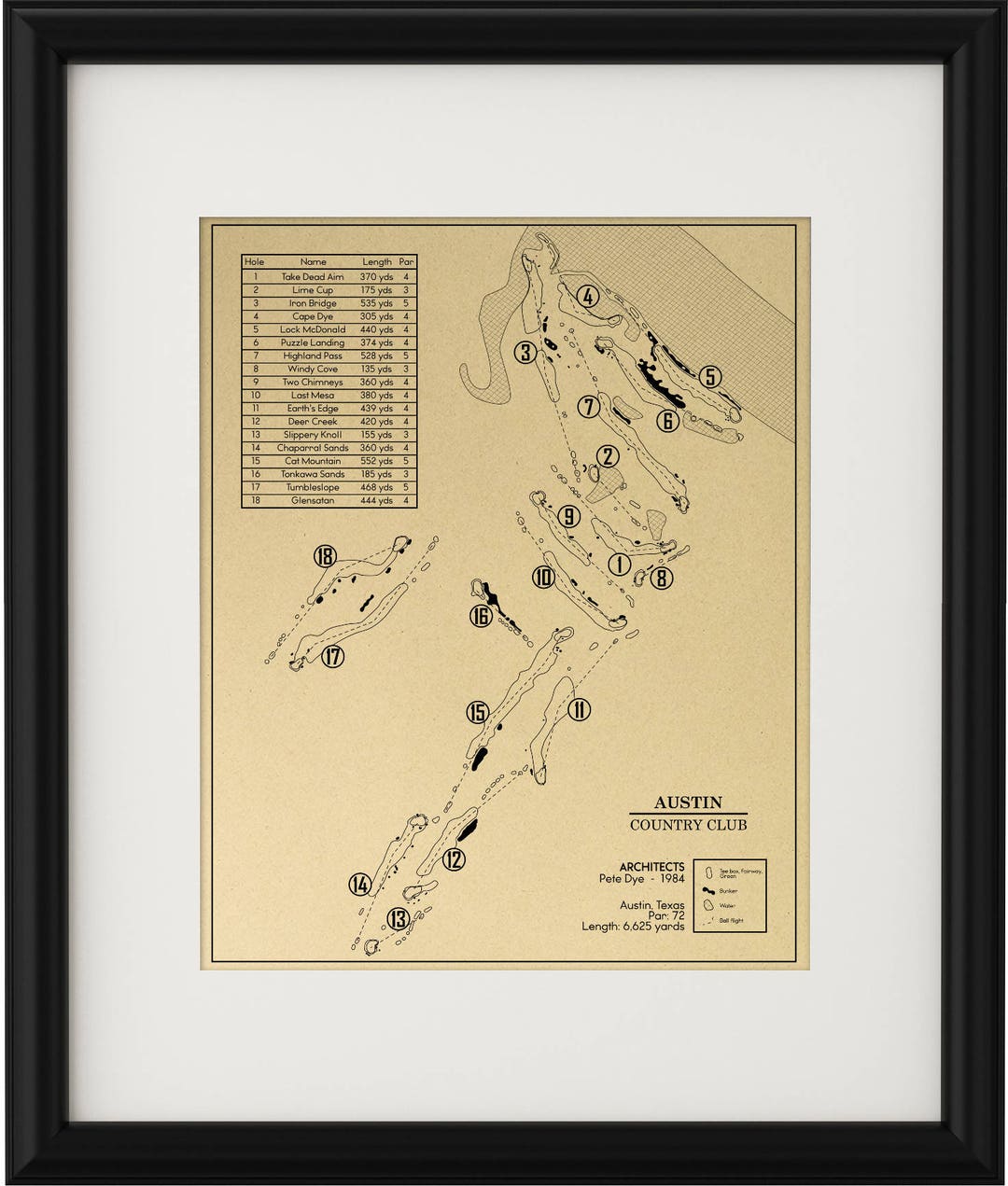 Austin Country Club Outline (print) - Etsy